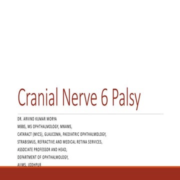 SIXTH CRANIAL NERVE PALSY- Diagnosis and management | PPTX | Eye and ...