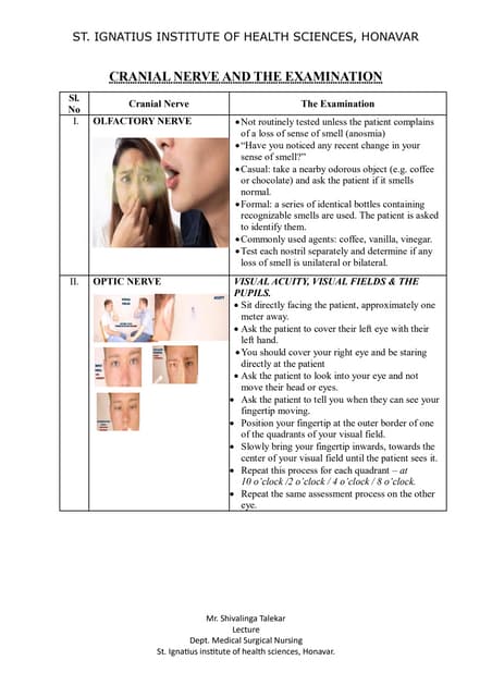 Clinical examination of cranial nerves | PPT