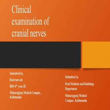 Cranial nerve examination | PPT