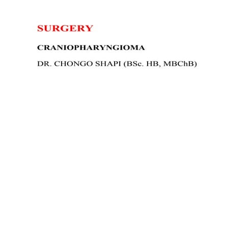 Craniopharyngioma | PPTX
