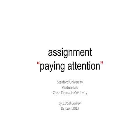 Crash creativity-course-assignment 2 | PPTX