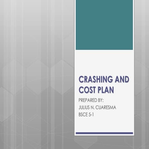 Crashing and cost plan-cpm | PPTX
