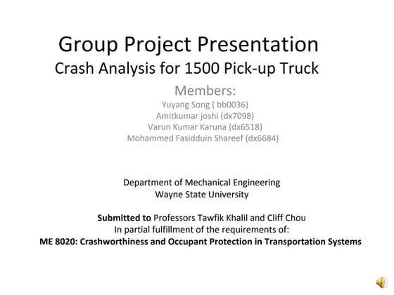 Full Frontal Crash Test | PPTX