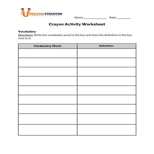 Crayon Activity Handout For the Crayon A | PDF