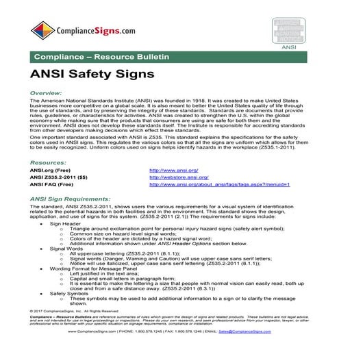 ANSI Safety Signs and Labels | PDF