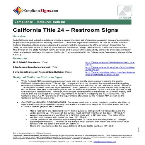 California Title 24 Restroom Sign Resources | PDF