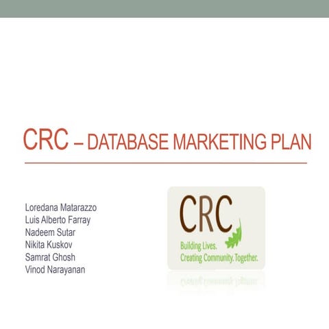 CRC - Database Marketing Plan | PPT
