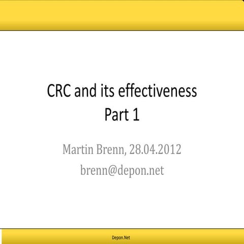 Crc And Its Effective Pptx