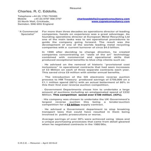 CRCE resume april 2016 v2 | PDF