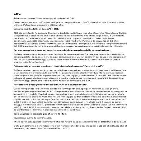 CRC esposizione | PDF