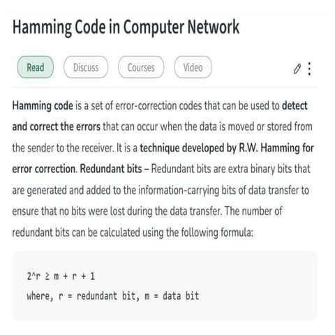 Crc Hamming Code Generation In Computer Networks Ppt