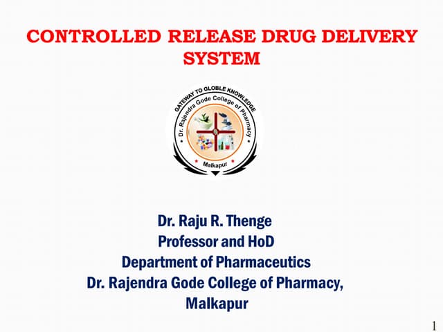 Sustained and Controlled Release Drug Delivery Systems | PPTX
