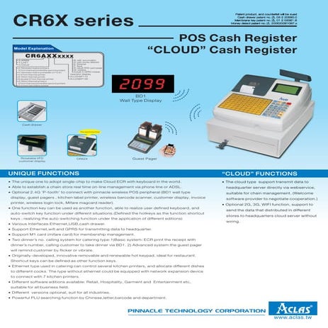 CR6X POS Cash Register | PDF