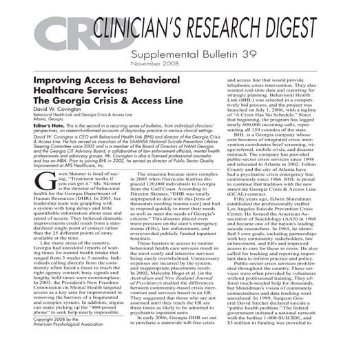 Clinician’s Research Digest, GCAL 2008 | PDF