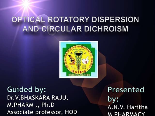 Circular Dichroism : applications and principles | PPT