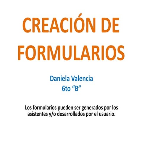 Creación de formularios | PPTX