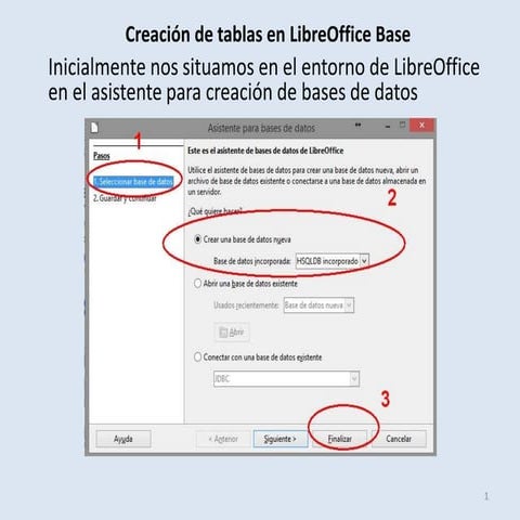 Creación de tablas en Libre Office base | PPTX