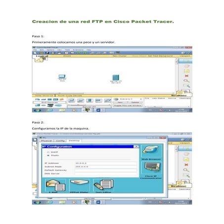 Creacion de una red ftp en cisco packet tracer | DOCX