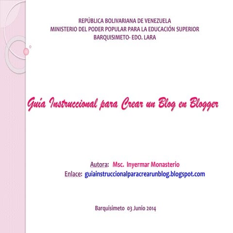 Creacion De Un Blog En Blogger Ppt