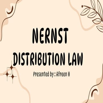 Nernst distribution law - BSc chemistry pdf | PDF