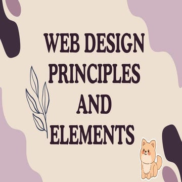 Web Design Principle and elements in ICTPT | PDF
