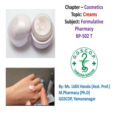 creams formualtion and evaluation test (cosmetics) | PPT