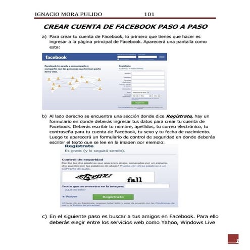 Crear cuenta de facebook paso a paso. | PDF