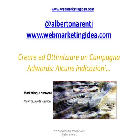 Creare Ed Ottimizzare Una Campagna Adwords | PPT