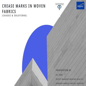 Crease Marks in Woven Fabrics by Ali Zain | PPTX