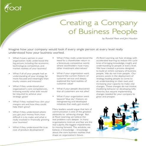 Creating a Company of Business People | PDF