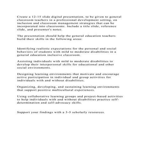 Create a 12-15 slide digital presentation, to be given to general cl.docx