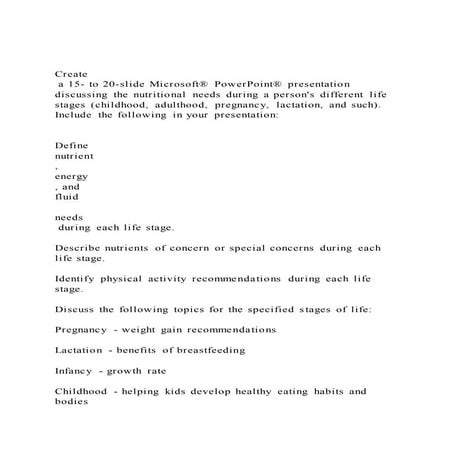 Create a 15- to 20-slide Microsoft® PowerPoint® presentation d | DOCX