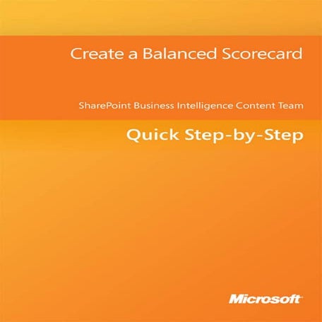 Create a balanced scorecard123 steps | PDF