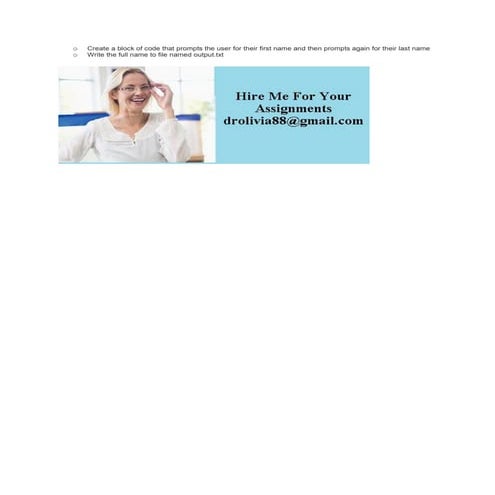 Create a block of code that prompts the user for their first name and.pdf