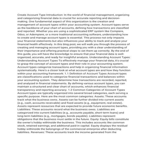 Creating and Configuring Account Types in Your System | PDF