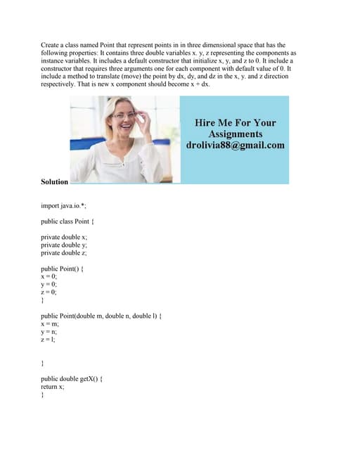 Create A Class Named Point That Represent Points In In Three Dimensiondocx 2656
