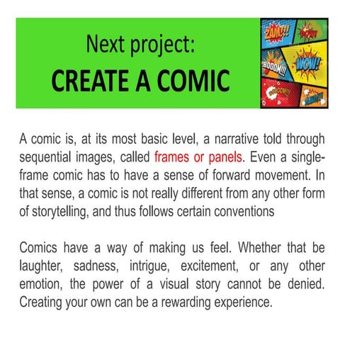Elements of a Comic - | PPTX