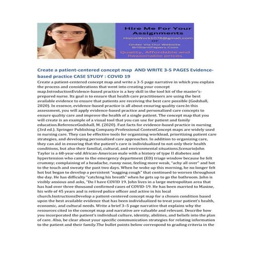 Create a concept map AND WRITE PAGES practice CASE STUDY.docx