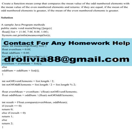 Create a function mean comp that compares the mean value of the odd n.pdf