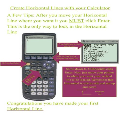 Create A Horizontal Line Using Your Graphing Calculator | PDF ...