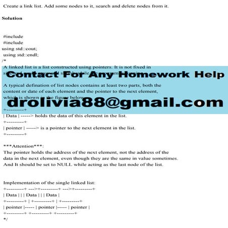 Create A Link List Add Some Nodes To It Search And Delete Nodes Fropdf