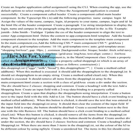 Create An Angular Application Called Assignment3 Using The Cli Whenpdf 0291