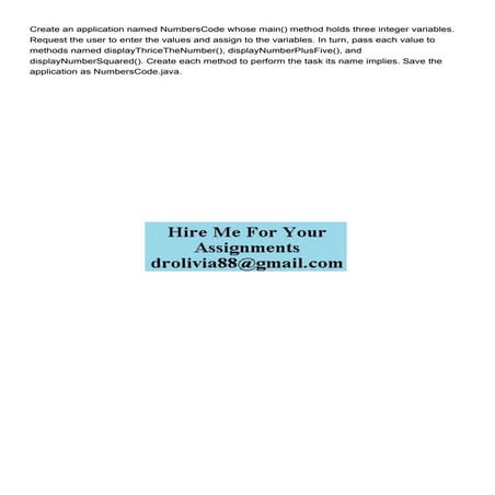 Create an application named NumbersCode whose main method .pdf