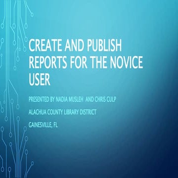 Create and publish reports using Polaris Simply Reports - pug 2014 ...