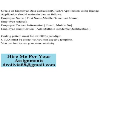 Create An Employee Data Collectioncrud Application Using Django Pdf 6171