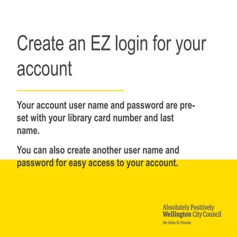 Create an ez login for your account | PPT