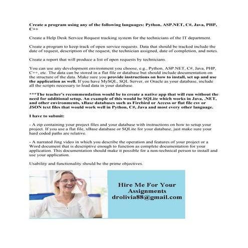 Create a program using any of the following languages- Python- ASP-NET.pdf