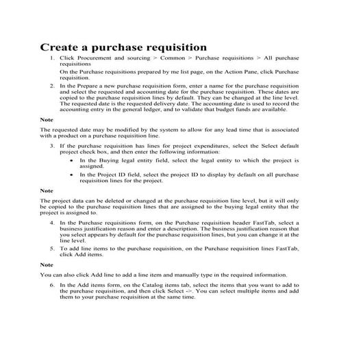 Purchase Requisition