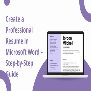 Create a resume in word document presentation.pptx