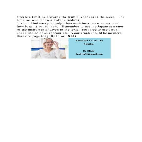 Create a timeline showing the timbral changes in the piece. The tim.docx